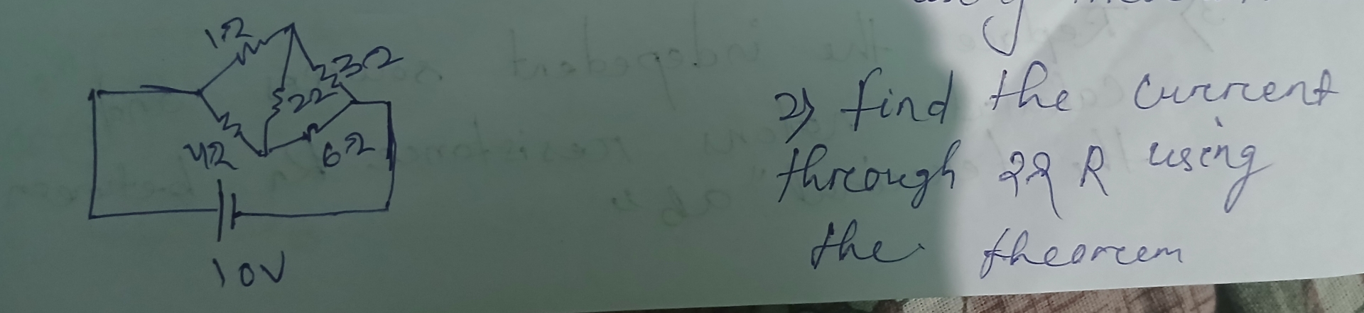 Solved find the current through 2 ﻿ohm resistor using | Chegg.com