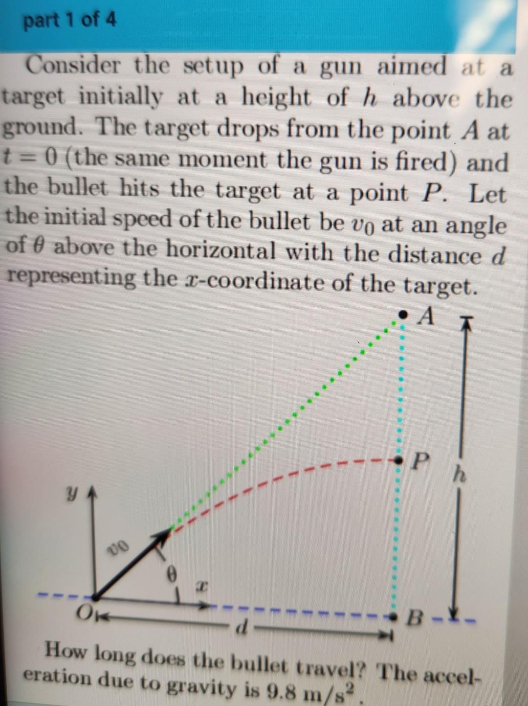 Solved Consider the setup of a gun aimed at a target | Chegg.com