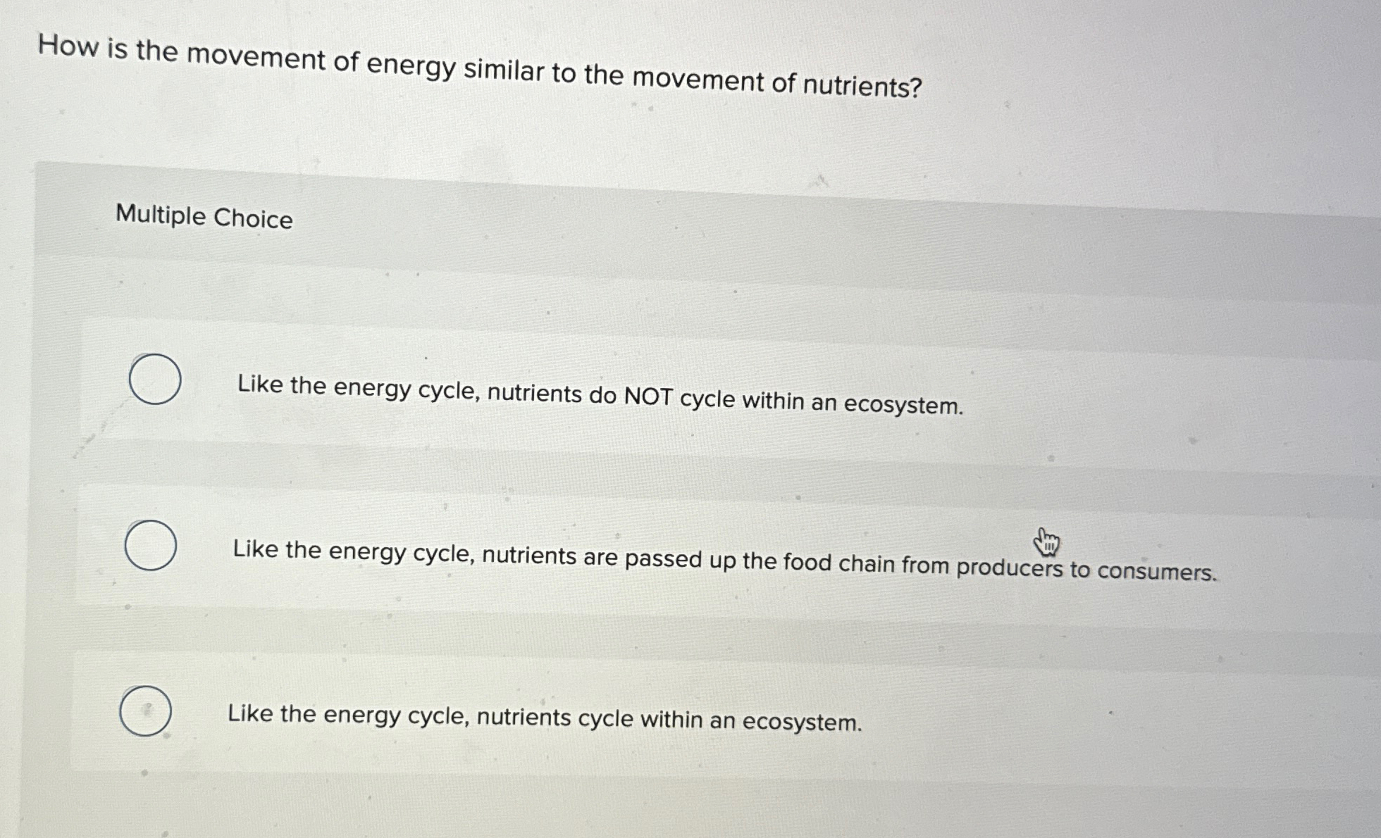 Solved How is the movement of energy similar to the movement | Chegg.com