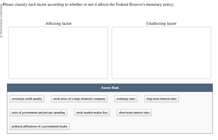 Solved oPlease classify each factor according to whether or | Chegg.com