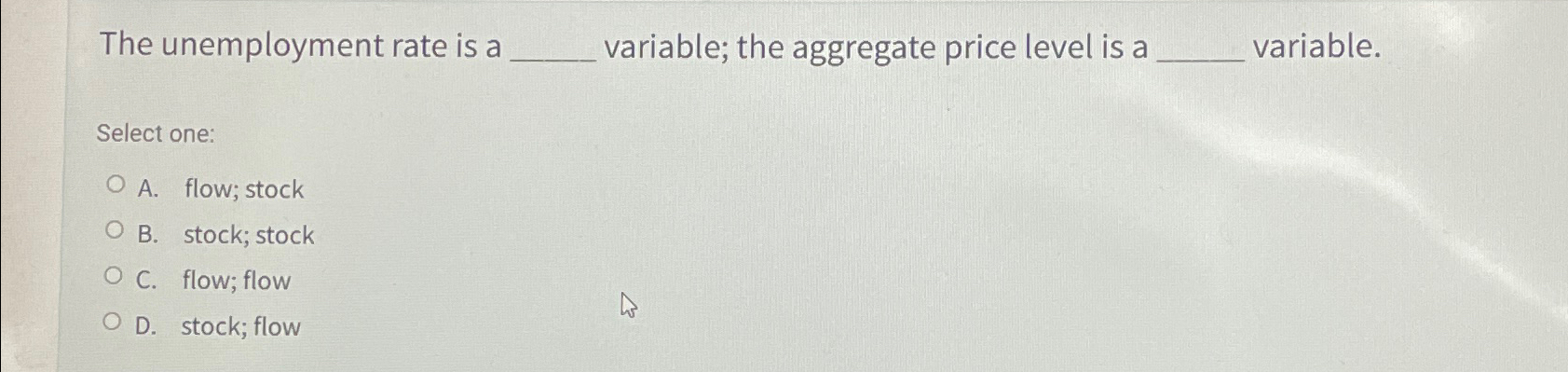 Solved The unemployment rate is a ﻿variable; the aggregate | Chegg.com