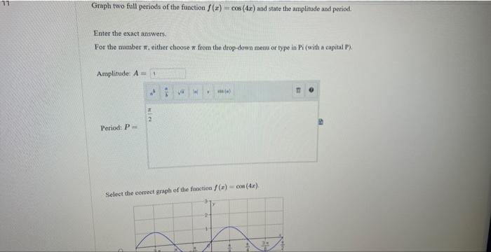 Solved Graph two full periods of the function f(x)=cos(4x) | Chegg.com