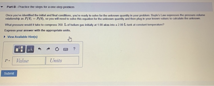 Solved - Part B - Practice the steps for a one-step problem | Chegg.com