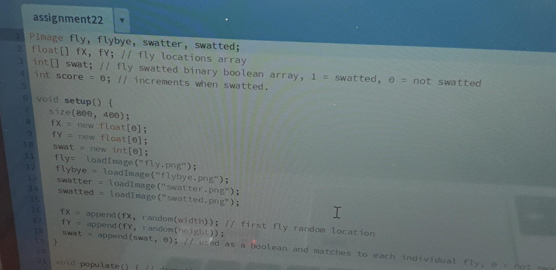 Solved developing a simple fly swatter game using the | Chegg.com
