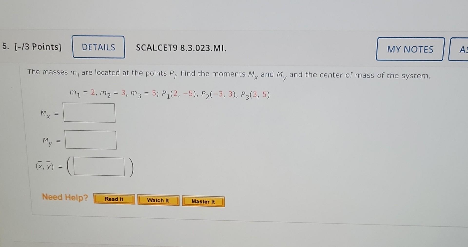 Solved The masses mi are located at the points Pi. Find the | Chegg.com