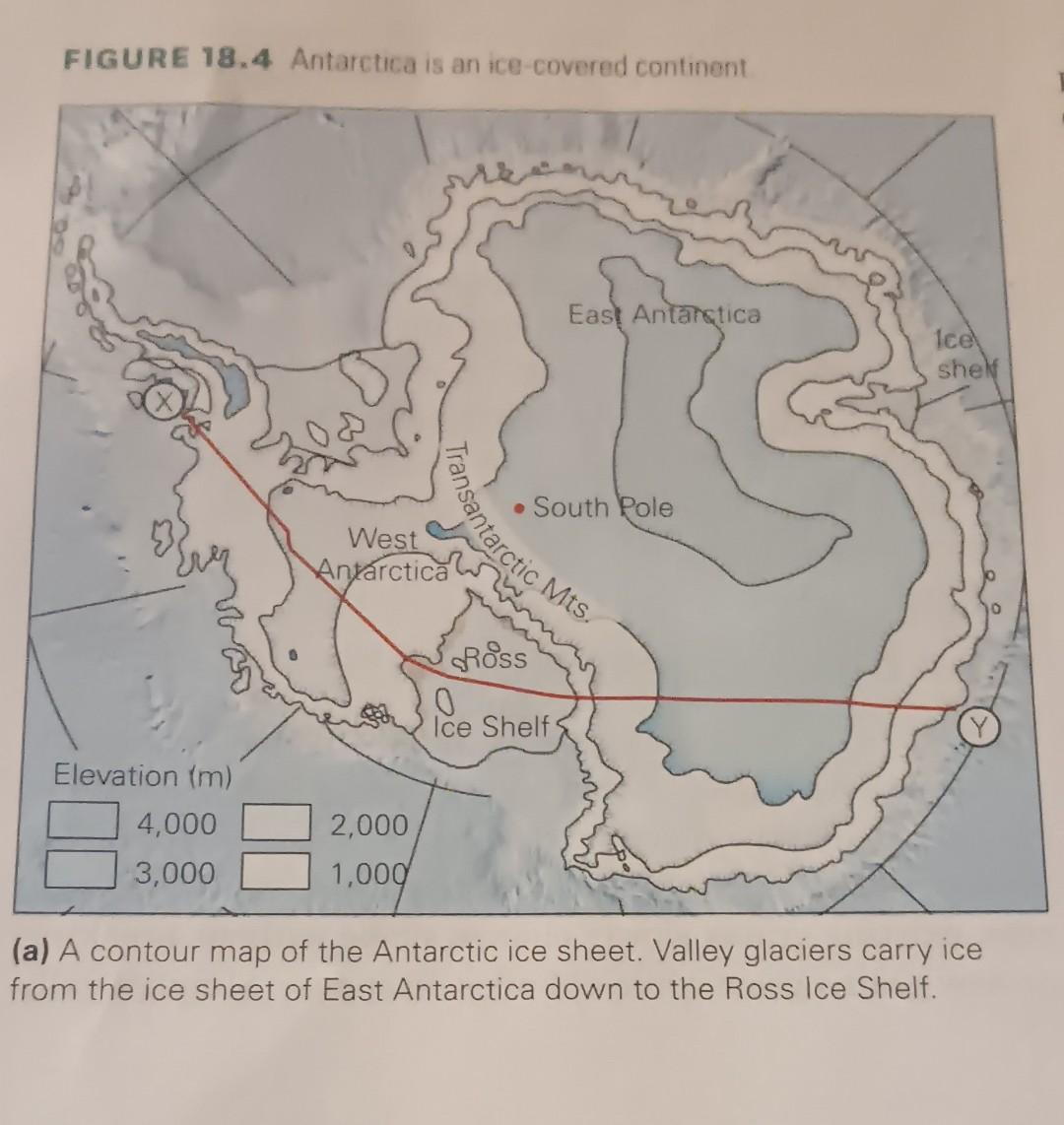 Solved Approximately where is the ice thickest in Map B? How | Chegg.com