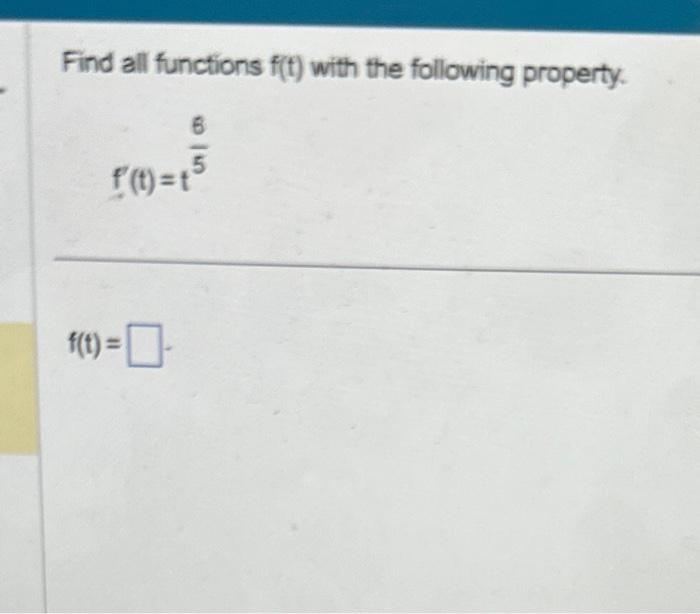 Solved Find all functions f(t) with the following property. | Chegg.com
