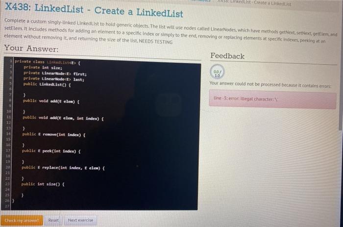 Solved 5. LILIS. Create a Linkit X438: LinkedList - Create a | Chegg.com