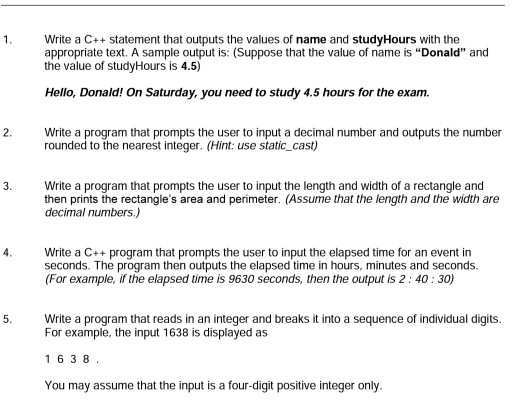 Solved 1 Write A C Statement That Outputs The Values Of 0995