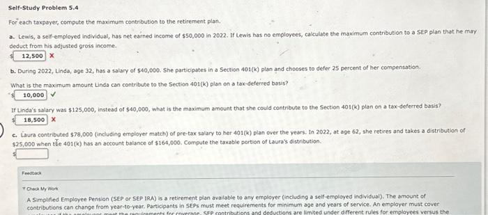 Solved For each taxpayer, compute the maximum contribution | Chegg.com