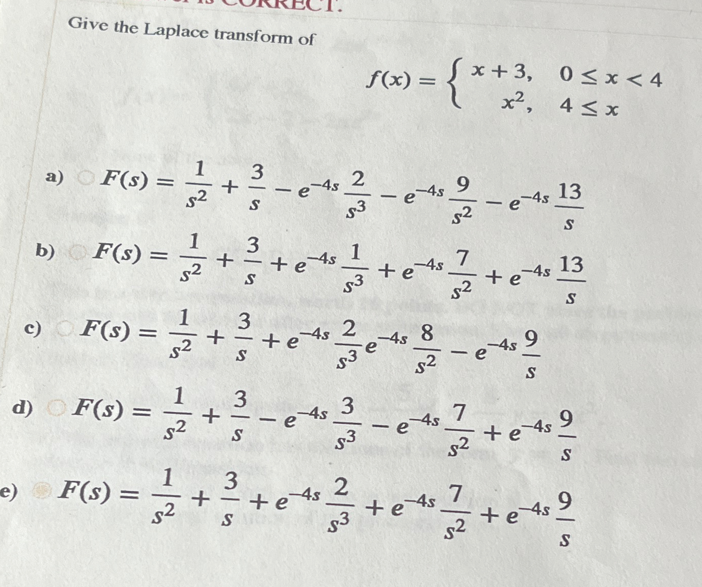 Solved Give the Laplace transform | Chegg.com