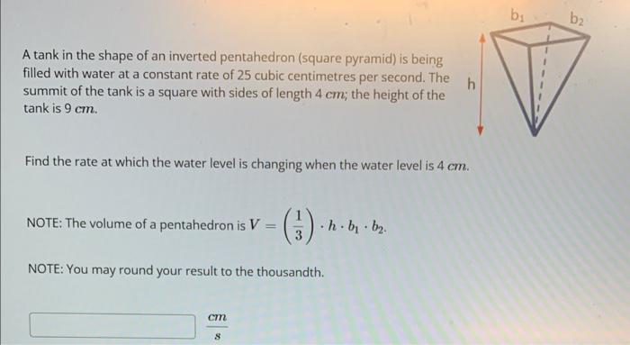 Solved A tank in the shape of an inverted pentahedron | Chegg.com
