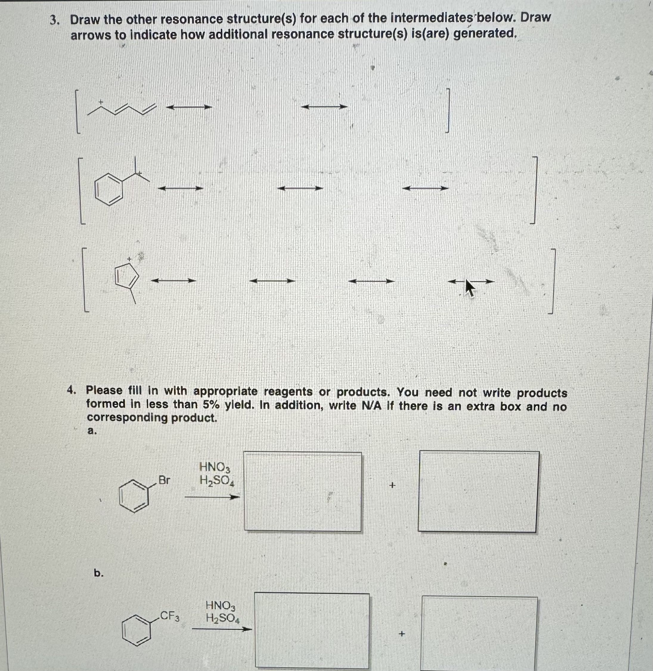 Solved Draw the other resonance structure(s) ﻿for each of | Chegg.com