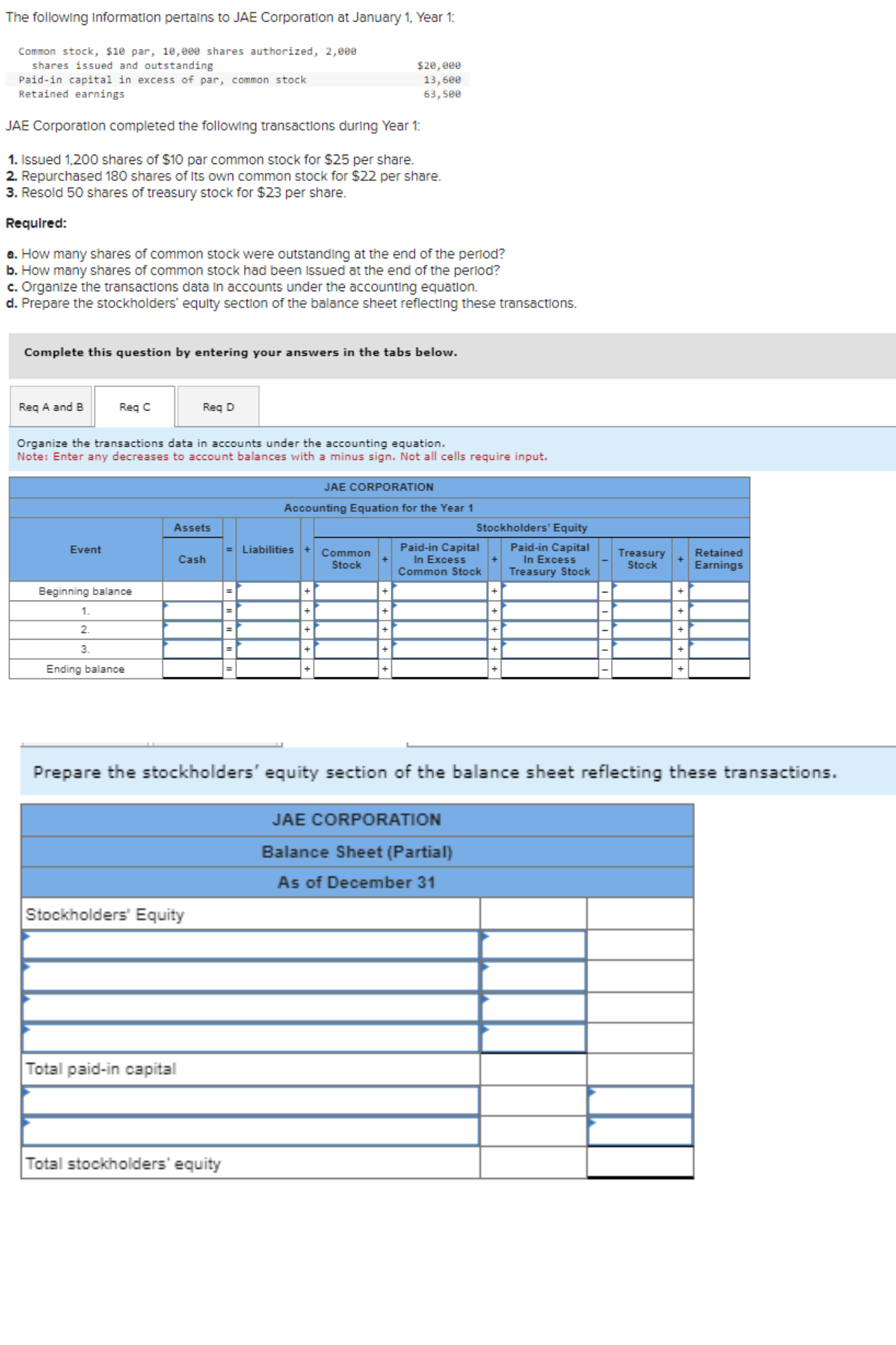 Solved Fill out the statement models and answer the provided | Chegg.com