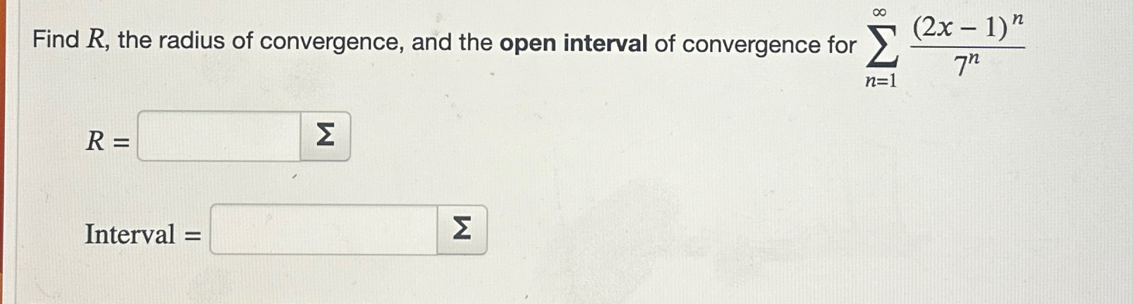 Solved Find R, ﻿the radius of convergence, and the open | Chegg.com