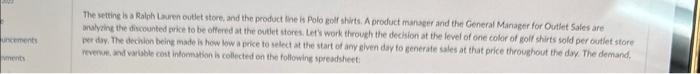 Solved The retine is a Ralph Laren ontlet store, and the | Chegg.com