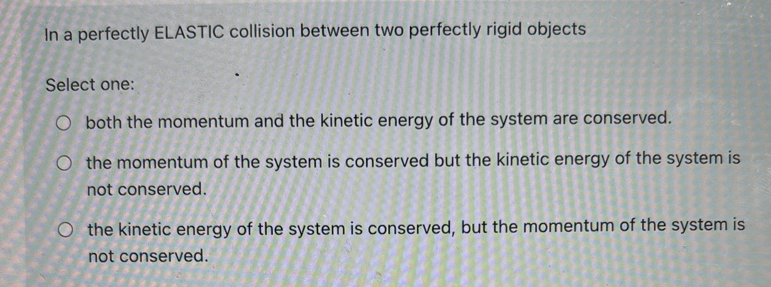 Solved In a perfectly ELASTIC collision between two | Chegg.com