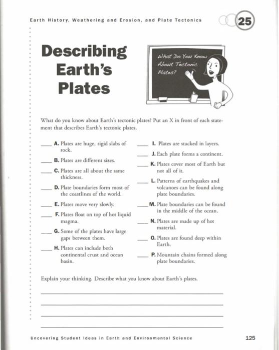 Solved Earth History, Weathering and Erosion, and Plate | Chegg.com