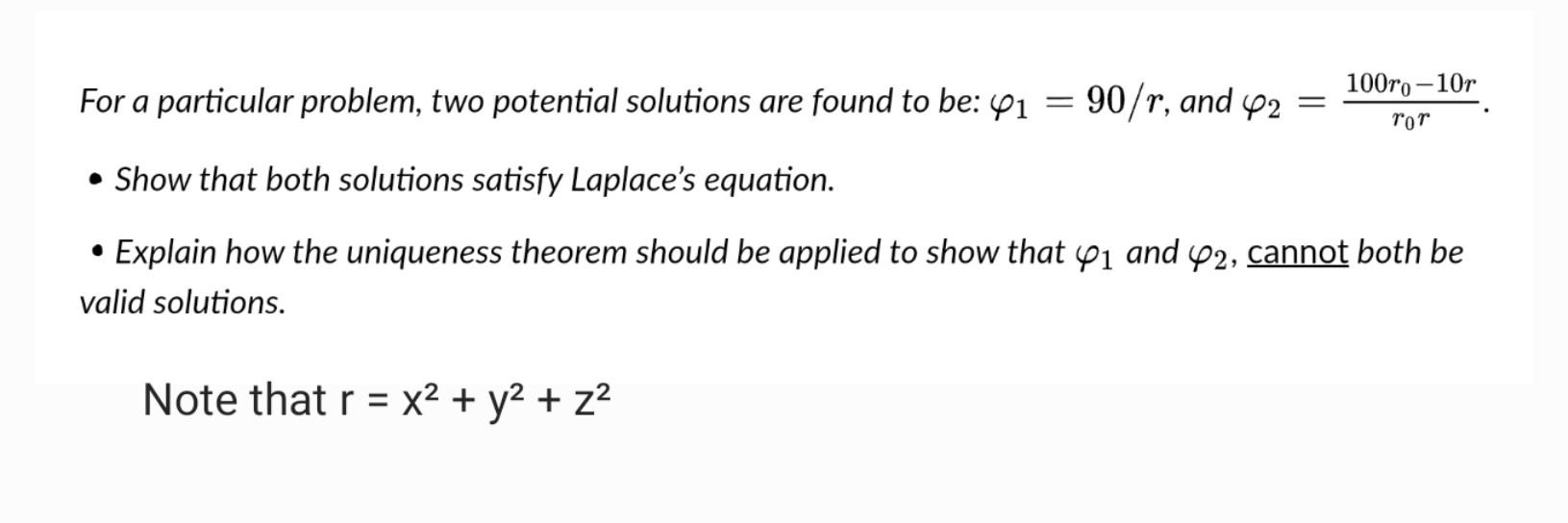 For a particular problem, two potential solutions are | Chegg.com