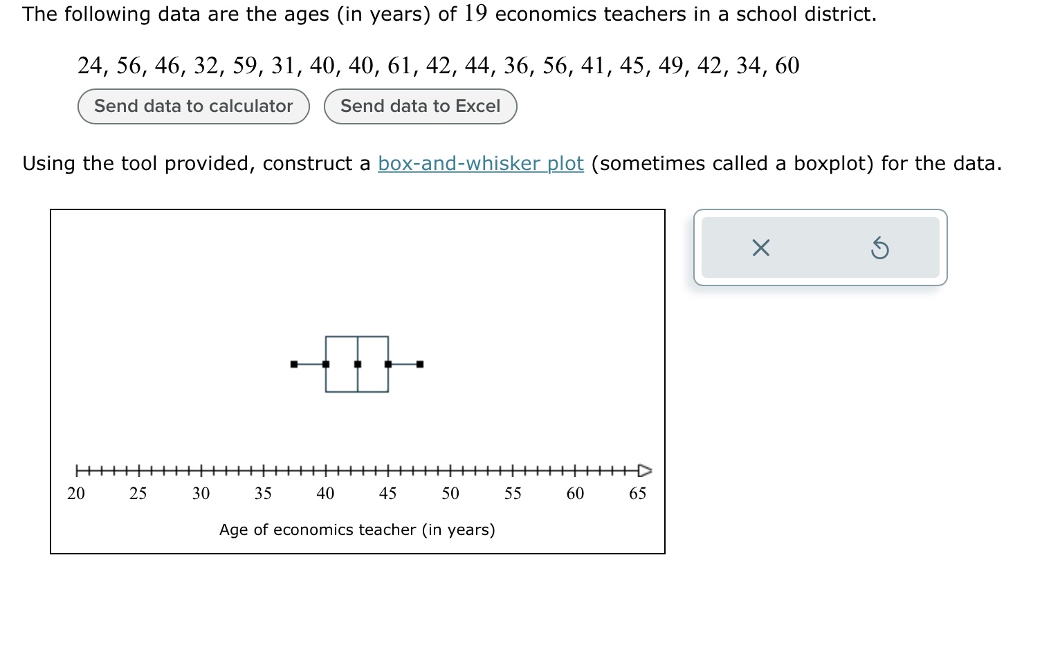 Solved The following data are the ages (in years) ﻿of 19 | Chegg.com