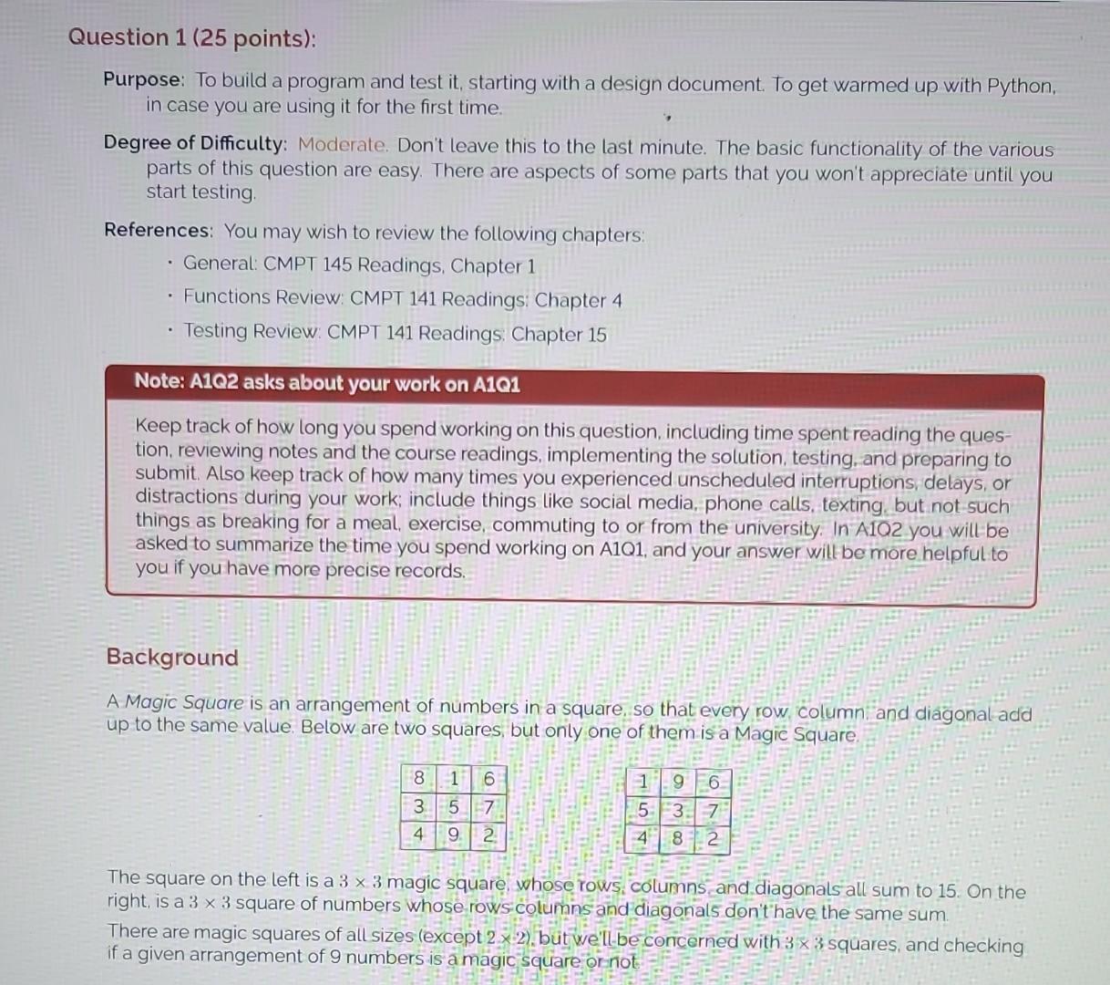 Solved uestion 1 (25 points): Purpose: To build a program | Chegg.com