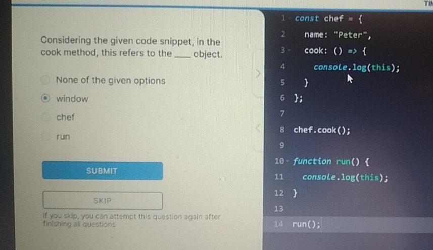 Solved rest parameter is usedConsidering the given code | Chegg.com