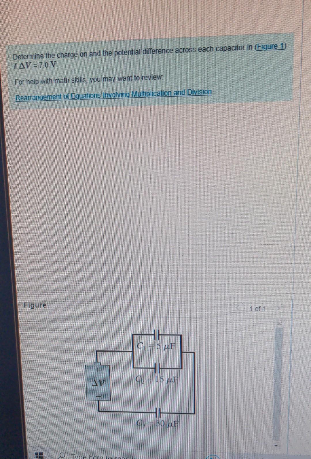 Solved Determine the charge on and the potential difference | Chegg.com