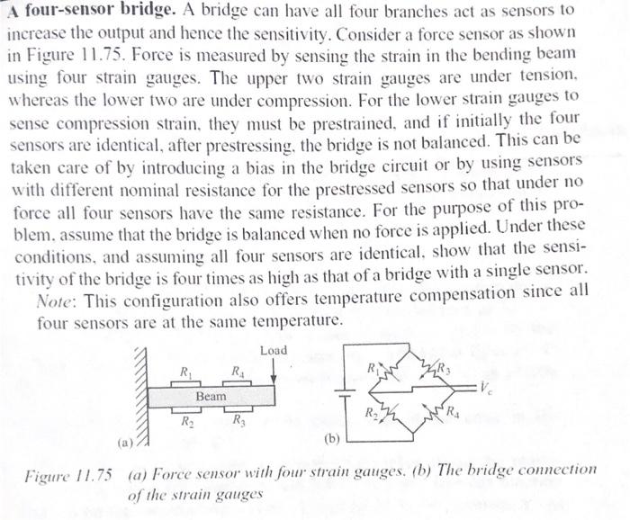 Solved A four-sensor bridge. A bridge can have all four | Chegg.com