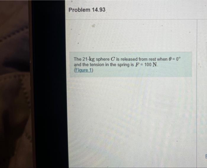 Solved The 21-kg sphere C is released from rest when θ=0∘ | Chegg.com