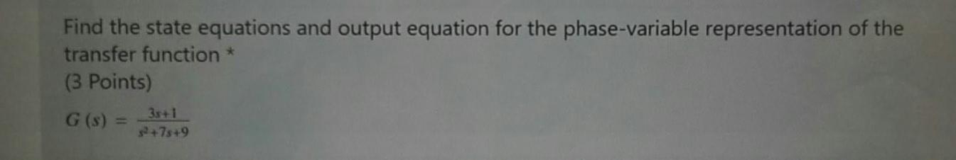 Solved Find the state equations and output equation for the | Chegg.com