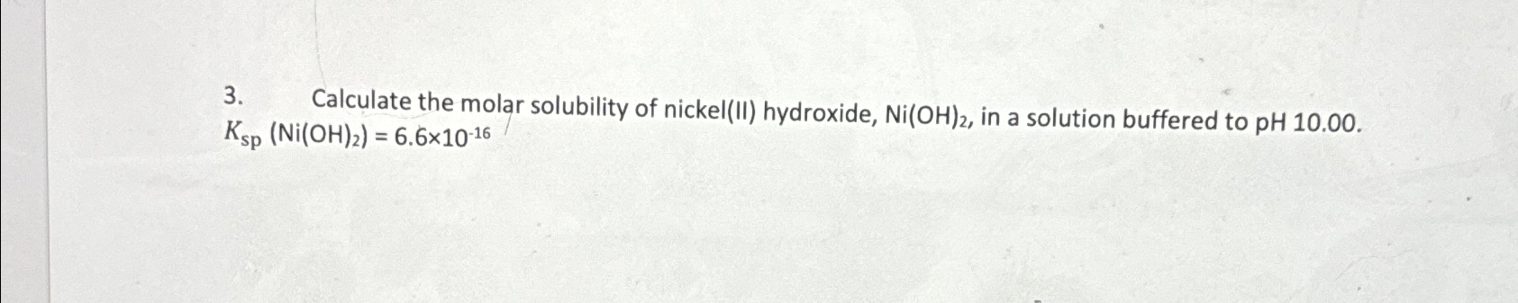 Solved Calculate the molar solubility of nickel(II) | Chegg.com