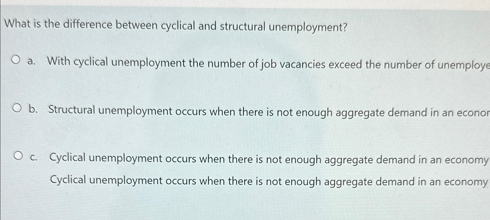 Solved What is the difference between cyclical and | Chegg.com