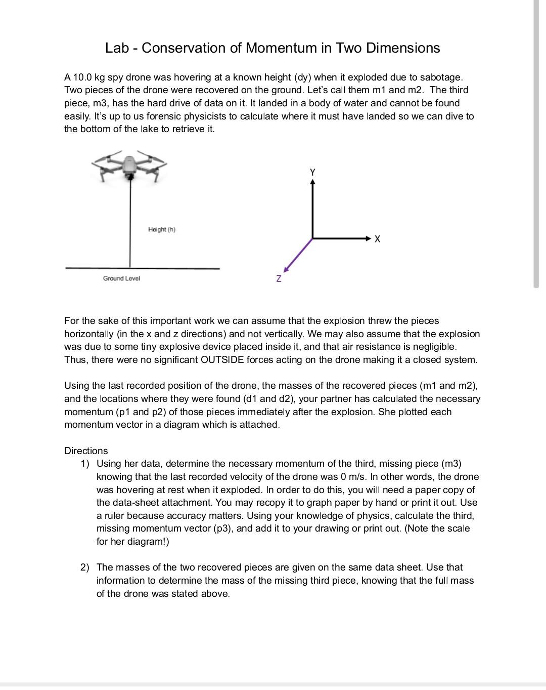 Solved Lab - Conservation of Momentum in Two Dimensions A | Chegg.com