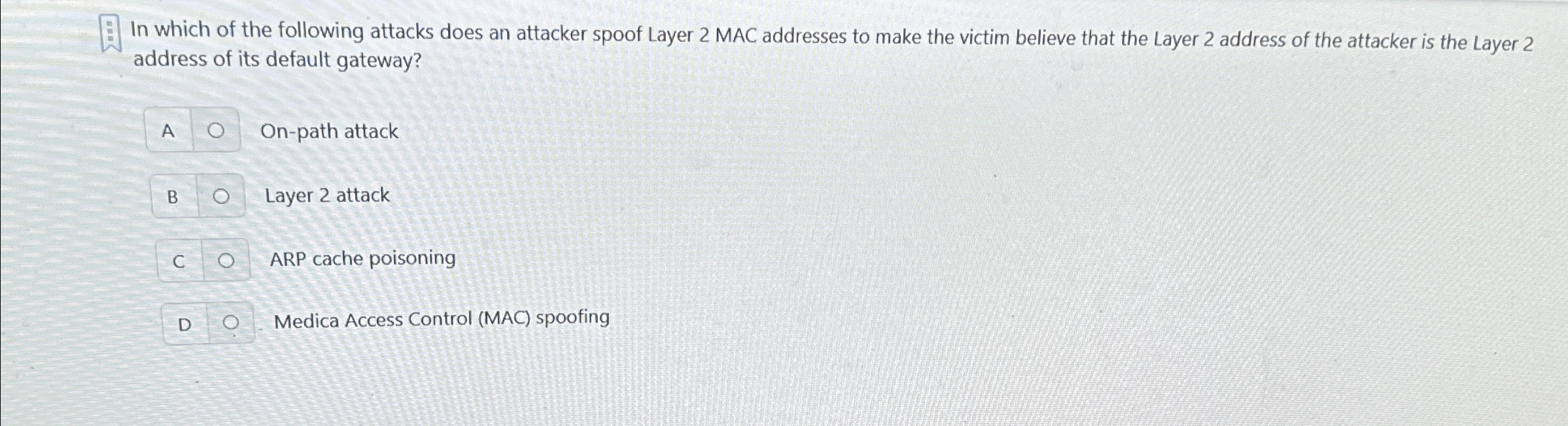 Solved In which of the following attacks does an attacker | Chegg.com