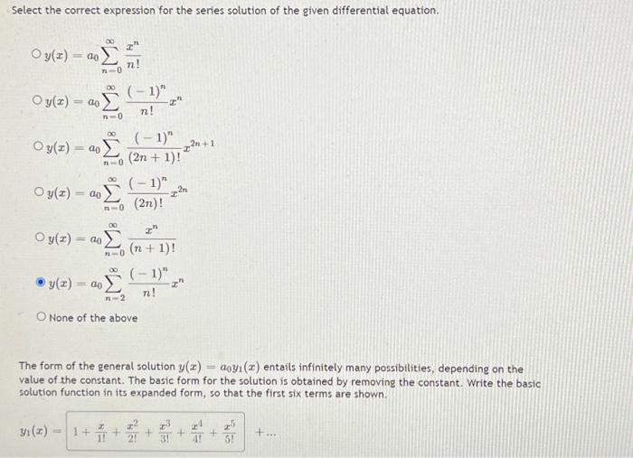 Solved Consider the following differential equation: | Chegg.com