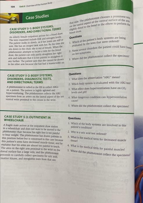 Solved Case Studies The tees inquested incluof ESR and | Chegg.com