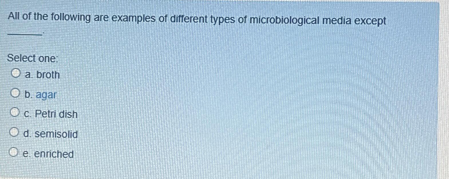 Solved All of the following are examples of different types | Chegg.com