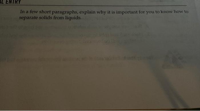 Solved In a few short paragraphs, explain why it is | Chegg.com