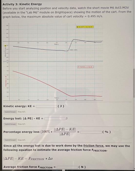 Solved Activity 3: Kinetic Energy Before you start analyzing | Chegg.com