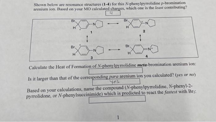 Solved Shown below are resonance structures (1-4) for this | Chegg.com