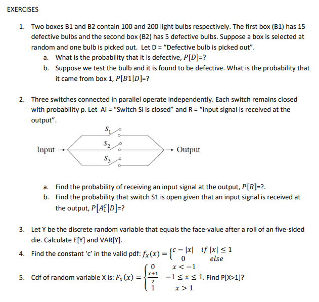 Solved EXERCISESTwo boxes B1 ﻿and B2 ﻿contain 100 ﻿and 200 | Chegg.com