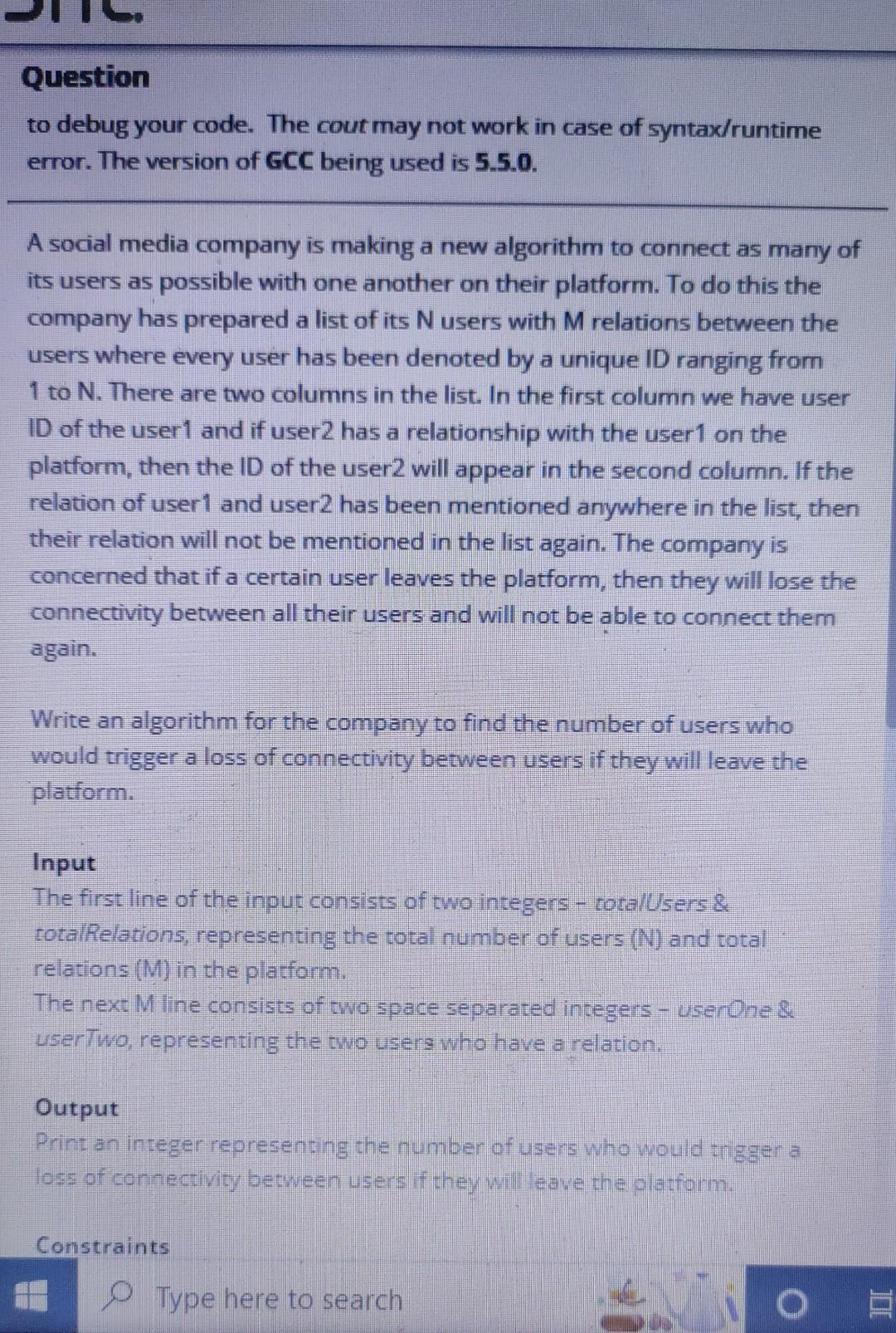 Solved to debug your code. The cout may not work in case of | Chegg.com