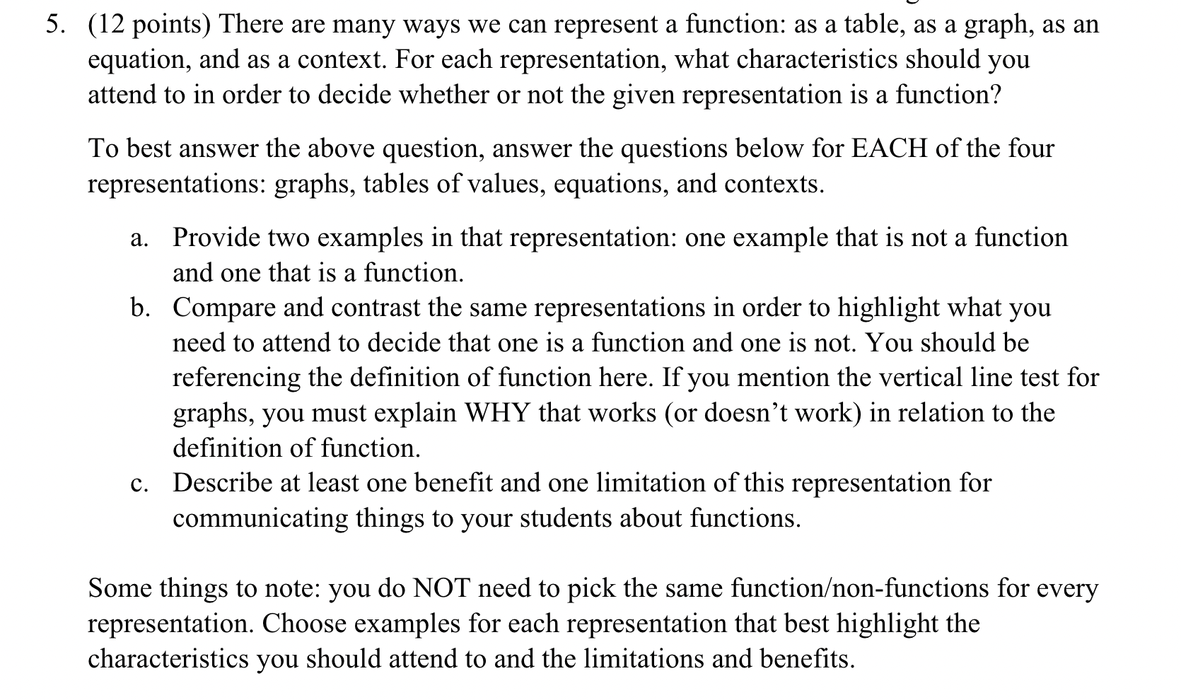 Solved 5. (12 ﻿points) ﻿There are many ways we can represent | Chegg.com