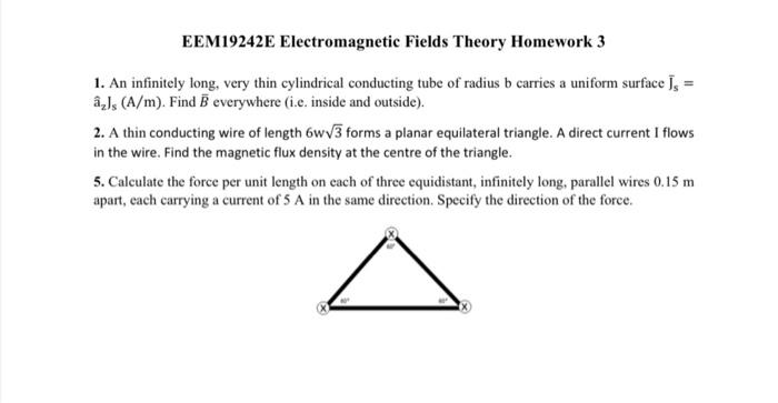 Solved EEM19242E Electromagnetic Fields Theory Homework1 1. | Chegg.com