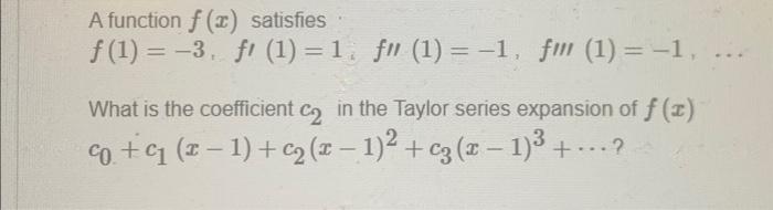 Solved A function f(x) satisfies | Chegg.com