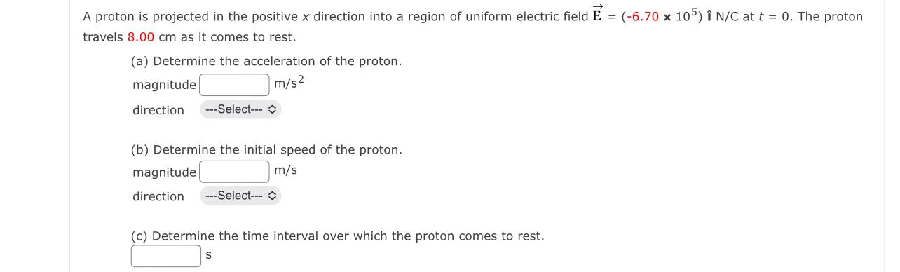 Solved A proton is projected in the positive x ﻿direction | Chegg.com