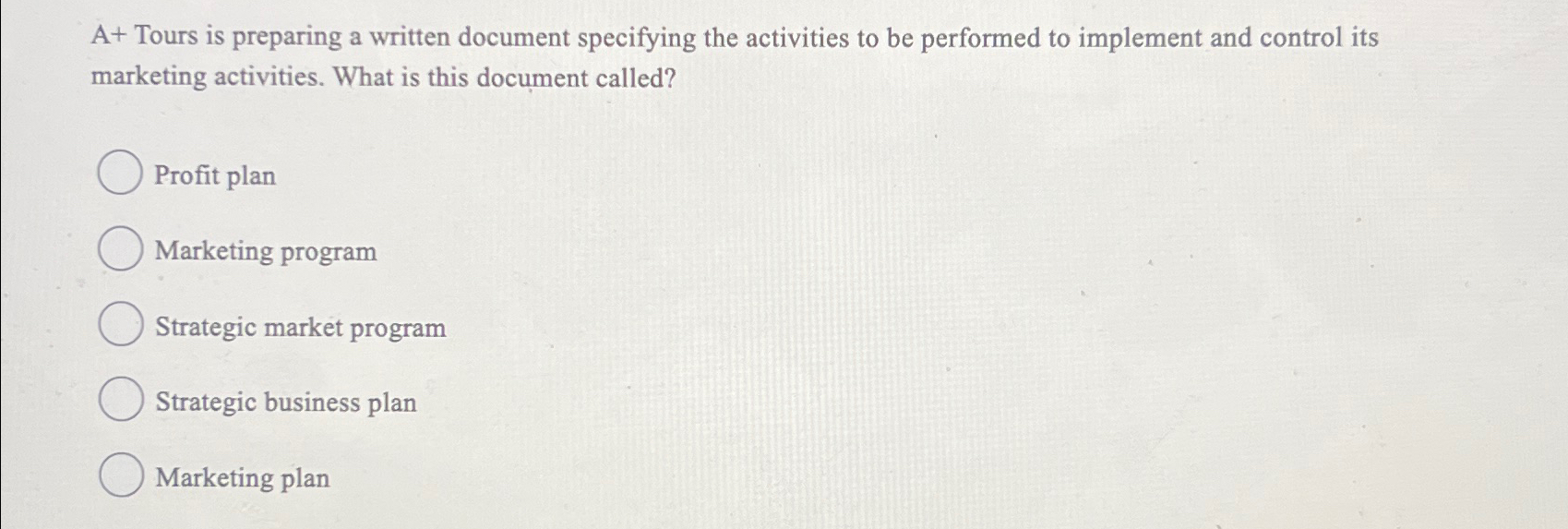 Solved A+ ﻿Tours is preparing a written document specifying | Chegg.com