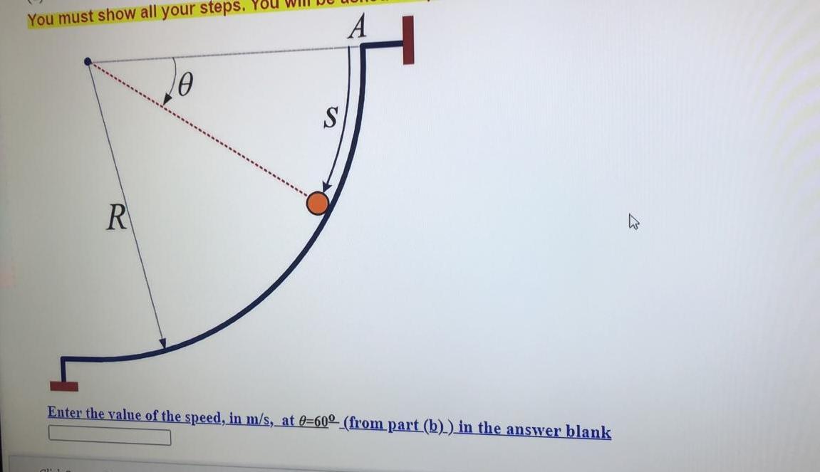 Solved A particle slides down along a smooth circular path | Chegg.com