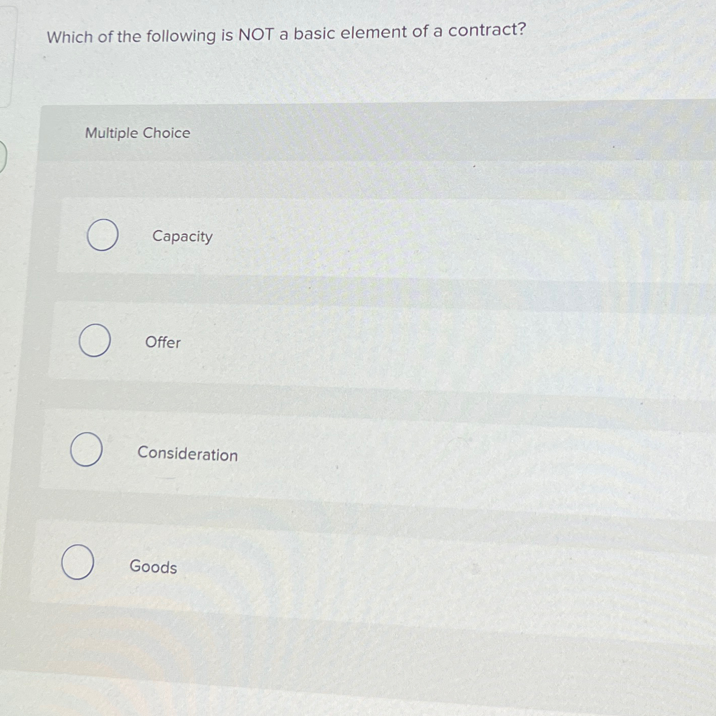 Solved Which of the following is NOT a basic element of a | Chegg.com