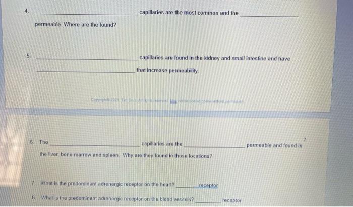 Solved 4 capillaries are the most common and the permeable. | Chegg.com